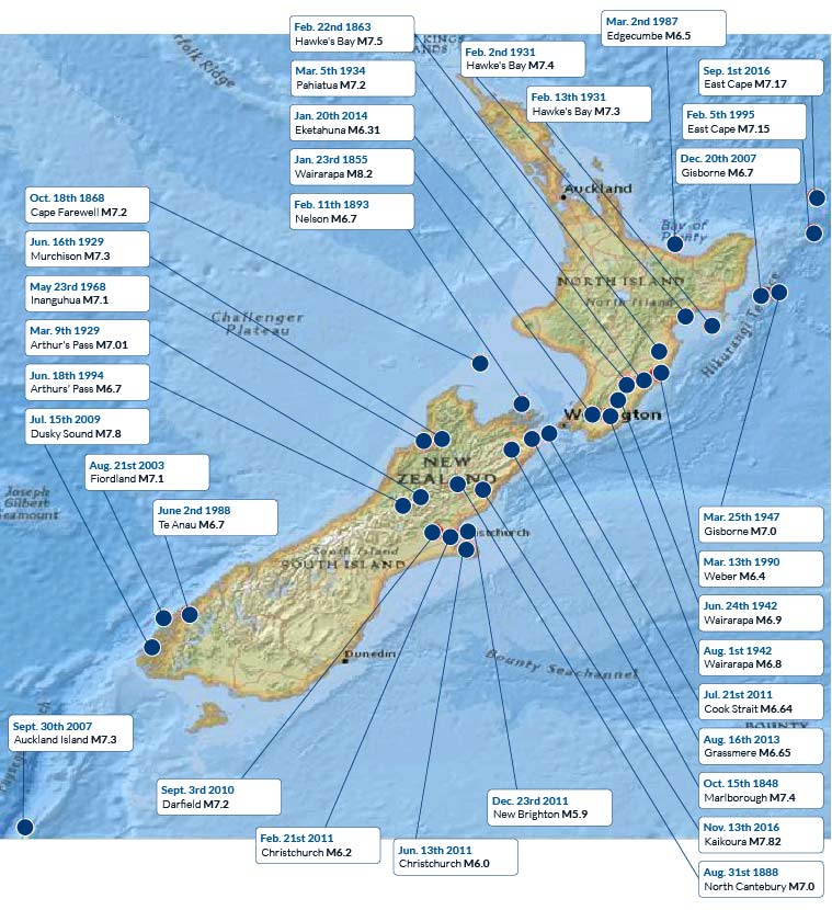 New Zealand Earthquake Zones New Zealand Earthquake Zones